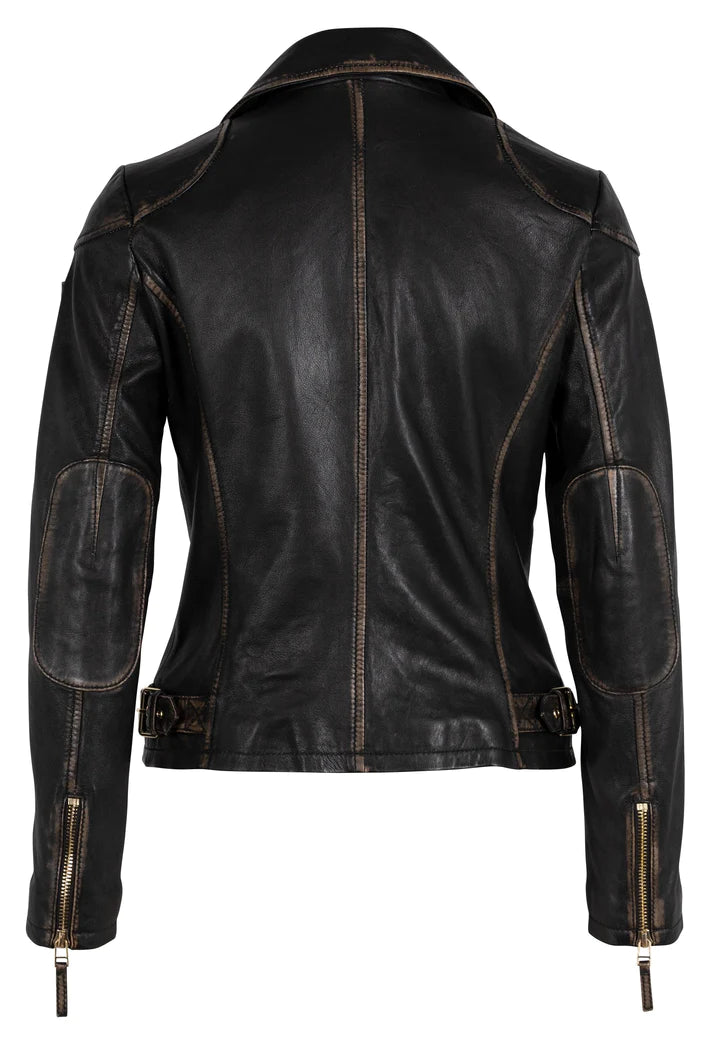 Peggie Leather Jacket - Black/Beige – Benjamin's & Libba's